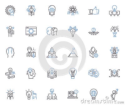 Perception Formulation Line Icons Collection. Interpretation ...