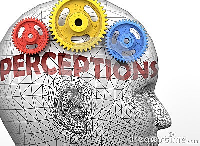 Perceptions And Human Mind - Pictured As Word Perceptions Inside A Head ...