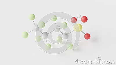 Perfluorobutanesulfonic Acid Molecule 3d, Molecular Structure, Ball And ...
