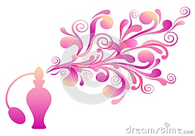 Perfume Bottle With Floral Scent Cartoon Vector | CartoonDealer.com ...