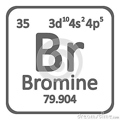 Periodic Table Element Bromine Icon. Royalty-Free Cartoon ...