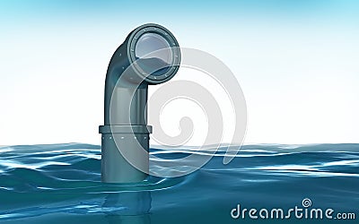 Periscope Above The Water Stock Illustration - Image: 49552735