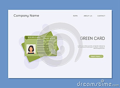Permanent Residency Card. Isolated Vector Illustration Of A Green Card ...