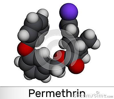 Permethrin Molecule. It Is Insecticide And Medication, Used In ...