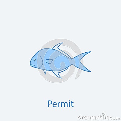 Permit 2 Colored Line Icon. Simple Light And Dark Blue Element ...