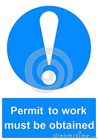 Permit To Work Sign Cartoon Vector | CartoonDealer.com #38401199