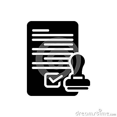 Black Solid Icon For Permitted, Acceptable And Allowable Vector ...