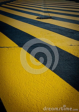 Perpendicular Yellow Pedestrian Crossing Royalty-Free Stock Photography ...