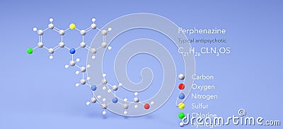 Perphenazine Molecule, Molecular Structures, Phenothiazines, 3d Model ...