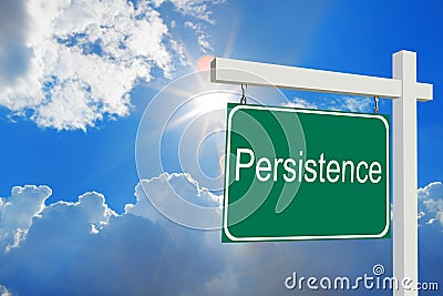 Persistence. Road Sign With Clouds And Sky Stock Photo | CartoonDealer ...