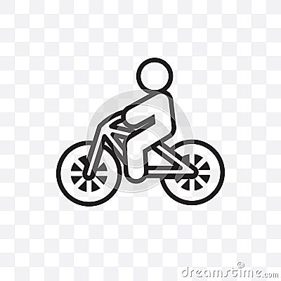 Person Biking Vector Linear Icon Isolated On Transparent Background ...