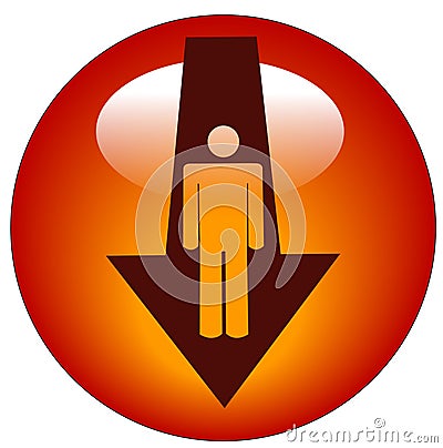 Person Going Down Icon Royalty Free Stock Photo - Image: 6751475