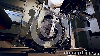 Person in Innovative Cybernetic Exoskeleton. 4K. Stock Footage - Video ...