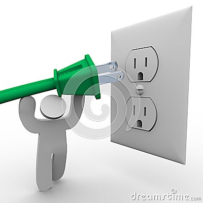Person Lifting Power Plug To Electrical Outlet Royalty-Free Stock Photo ...