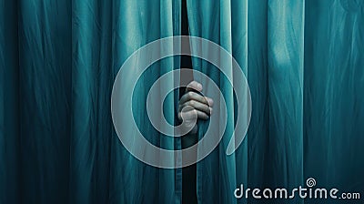 A Person Pulling Back A Curtain To Reveal A Concealed Plot ...