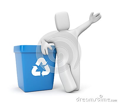 Person With Recycling Bin Royalty Free Stock Image - Image: 26968916