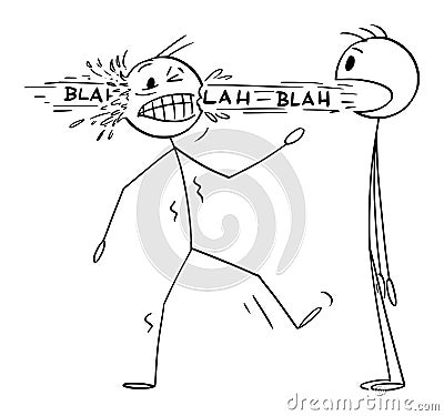Person Talking Blah Through Another Person Head , Vector Cartoon Stick ...
