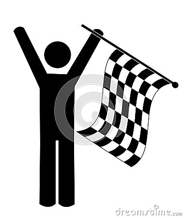 Person Waving Checkered Flag Cartoon Vector | CartoonDealer.com #5340983