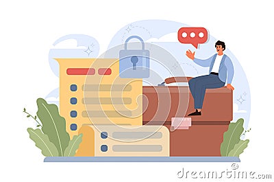 Personal Data Security. Information Privacy And Confidentiality Cartoon ...