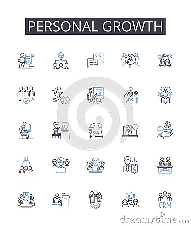 Personal Growth Line Icons Collection. Self-improvement, Personal ...