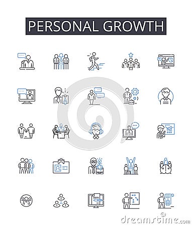 Personal Growth Line Icons Collection. Self-improvement, Personal ...