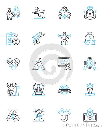 Personal Growth Linear Icons Set. Transformation, Mindset, Evolution ...