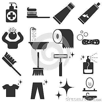 Personal Hygiene Icon Set Stock Vector - Image: 55546163