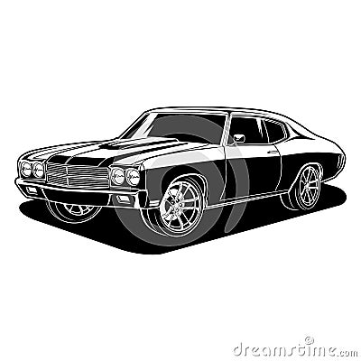 Chevelle SS Car Vector Illustration | CartoonDealer.com #253474043