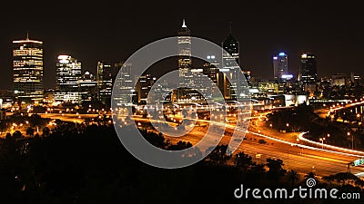 Perth Skyline at Night stock image. Image of city, night - 36188725
