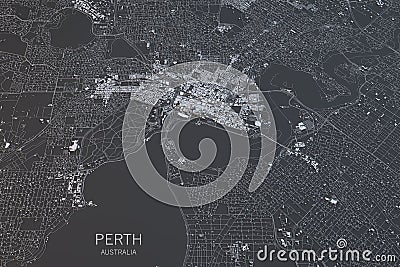 Perth Map, Satellite View, City, Australia Royalty-Free Stock Image ...