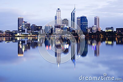 Perth Skyline at Night stock image. Image of city, night - 36188725