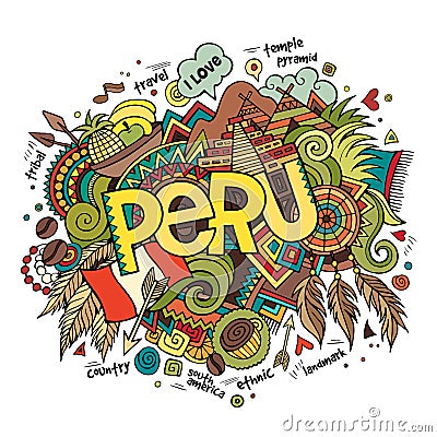 Peru Hand Lettering And Doodles Elements Stock Vector - Image: 50326772