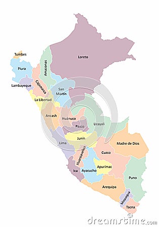 Peru Regions Map Stock Photography | CartoonDealer.com #188537264