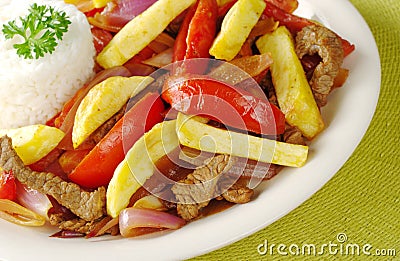 Peruvian Dish Called Lomo Saltado Stock Photos - Image: 18060403