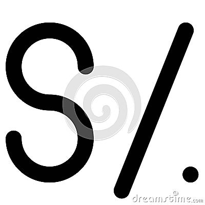 Peruvian Sol Sign Icon, Currency Of Peru Cartoon Vector | CartoonDealer ...