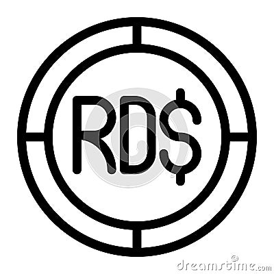 Peso RDS Icon. Outline RDS Vector Icon For Web Design Isolated On White ...