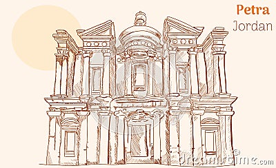 Petra Jordan Hand Drawing Vector Illustration | CartoonDealer.com ...