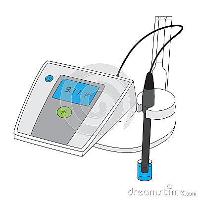 PH Meter To Measure The Acidity-alkalinity. Cartoon Vector ...