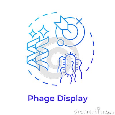 Phage Display Blue Gradient Concept Icon Cartoon Vector | CartoonDealer ...
