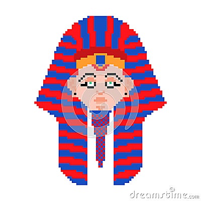Pharaoh Pixel Art. 8 Bit Rulers Of Ancient Egypt Cartoon Vector ...