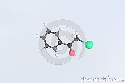 Phenacyl Bromide Molecule, Isolated Molecular Model. 3D Rendering ...