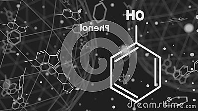 Phenol chemical formula stock video. Video of scientific - 202348781