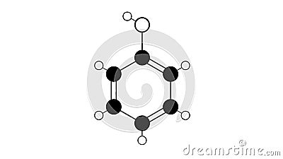 Phenol Molecule, Structural Chemical Formula, Ball-and-stick Model ...