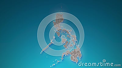 Philippines Country Map with Zoom in Realistic Clouds Fly through ...