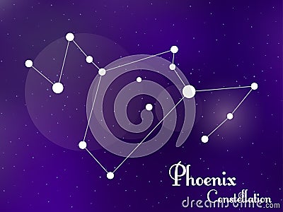 Phoenix Constellation. Starry Night Sky. Cluster Of Stars, Galaxy. Deep ...