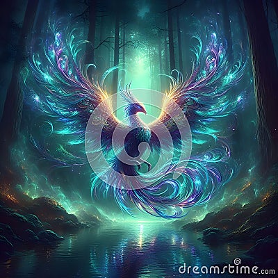 A Phoenix Digital Artwork Emerges From The Depths Of A Mysterious ...