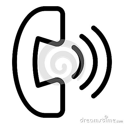 Phone Icon Emitting Sound Waves Representing Communication Cartoon ...