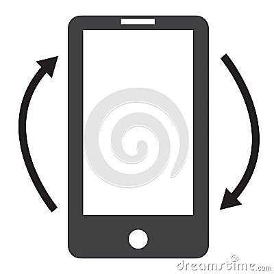 Phone Rotate Icon On White Background. Flat Style. Black Phone Rotate ...