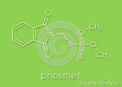 Phosmet Organophosphate Insecticide Molecule. Skeletal Formula. Royalty ...