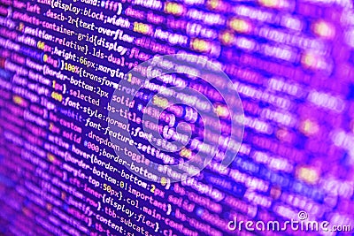 Php Code On Blue Background In Code Editor. Website Development. Programmer Workplace. Vignette ...